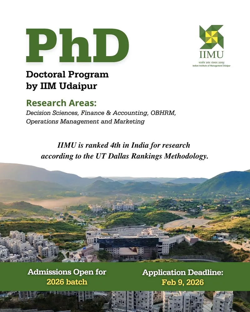 Admissions Open – PhD Doctoral Program 2026 | IIM Udaipur | Program ...